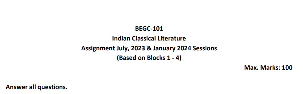 BEGC 101 Solved assignment 2023-24 - LitraDude
