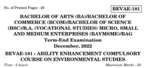 BEVAE 181 Solved Question Paper December 2022 - LitraDude